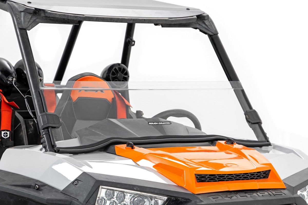 Rough Country Scratch Resistant Poly Half Windshield for Polaris RZR XP ...