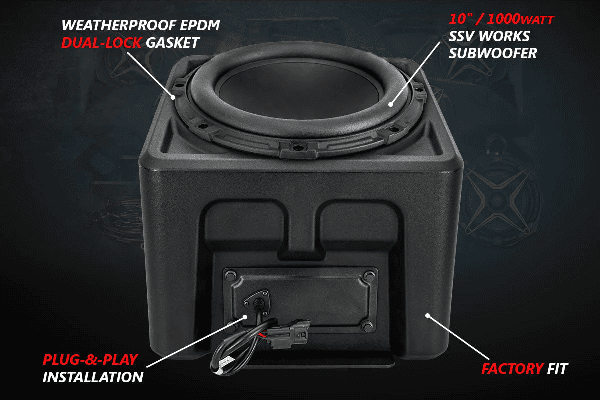 SSV | Polaris Ranger XP1000 Lighted 3-Speaker Audio System FOR RIDE COMMAND