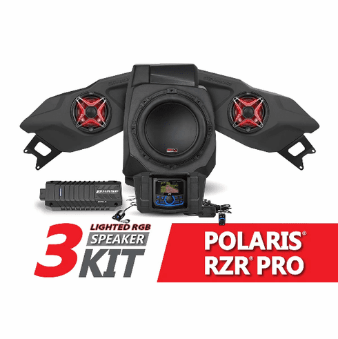 SSV | Polaris RZR Pro Lighted 3-Speaker Plug-&-Play System w/ JVC