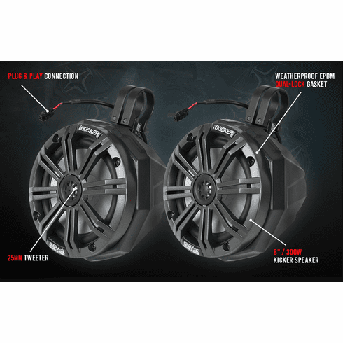 SSV Works Phase X 5-Speaker Kicker Audio-Kit for 20-23 Kawasaki KRX ...