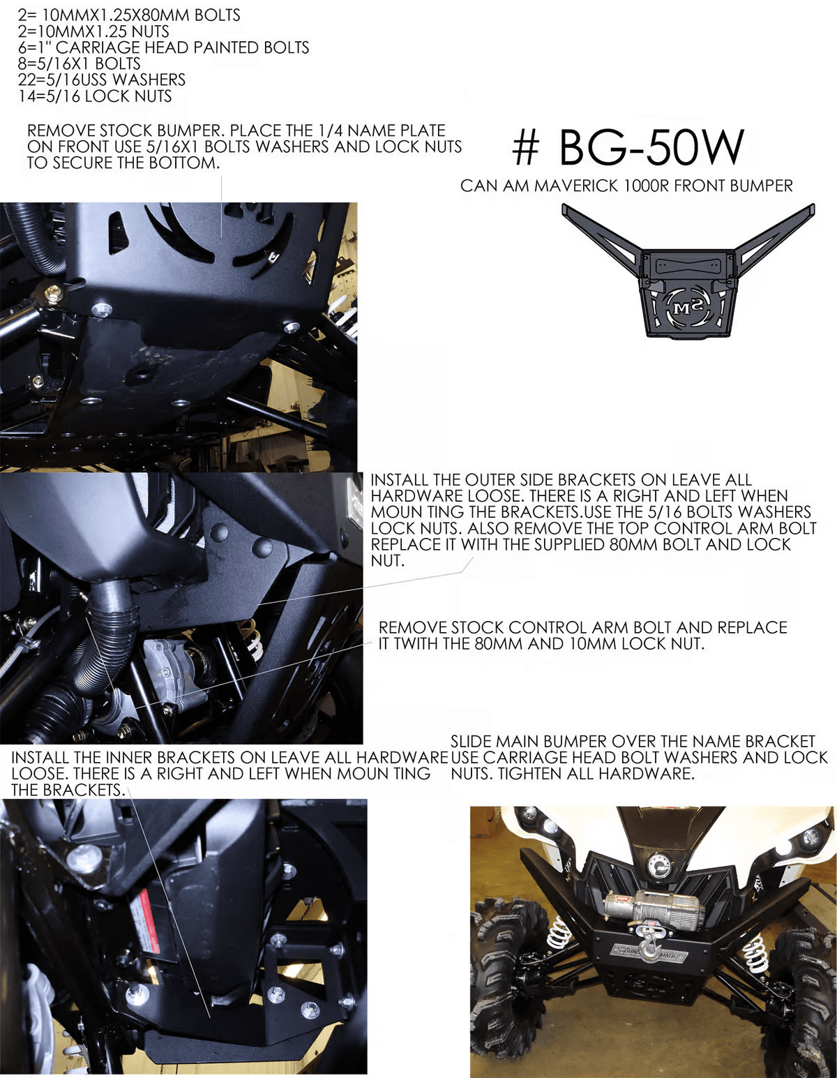 Strong Made | Can-am Maverick 1000R | 2015 | Winch Series Front Bumper