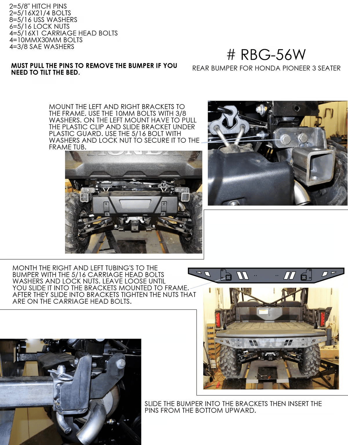 Strong Made | Honda Pioneer 1000 | 2016-2021 | Rear Bumper