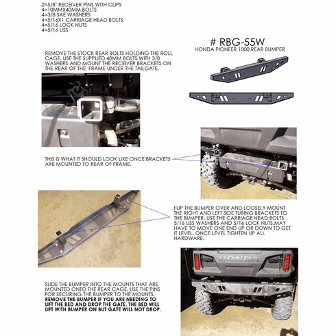 Strong Made | Honda Pioneer 1000 5 | 2016-2023 | Rear Bumper