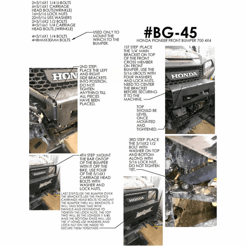 Strong Made | Honda Pioneer 700 | 2014-2016 | Winch Series Front Bumper