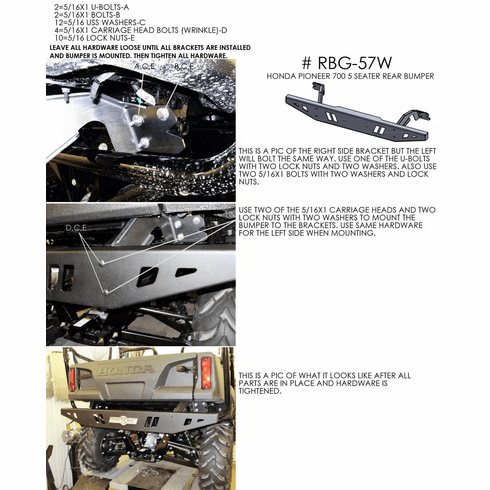 Strong Made | Honda Pioneer 700 5 | 2014-2021 | Rear Bumper