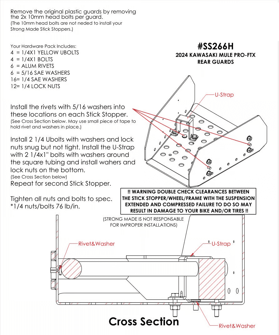 Strong Made | Kawasaki PRO-FTX | 2024 | Rear Stick Stoppers