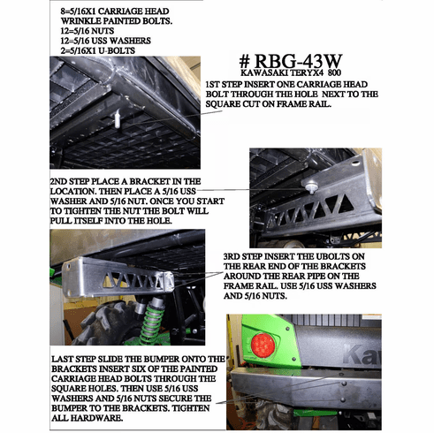 Strong Made | Kawasaki Teryx 750 4 2012-2013 | 800 4 2014-2019 | Rear ...