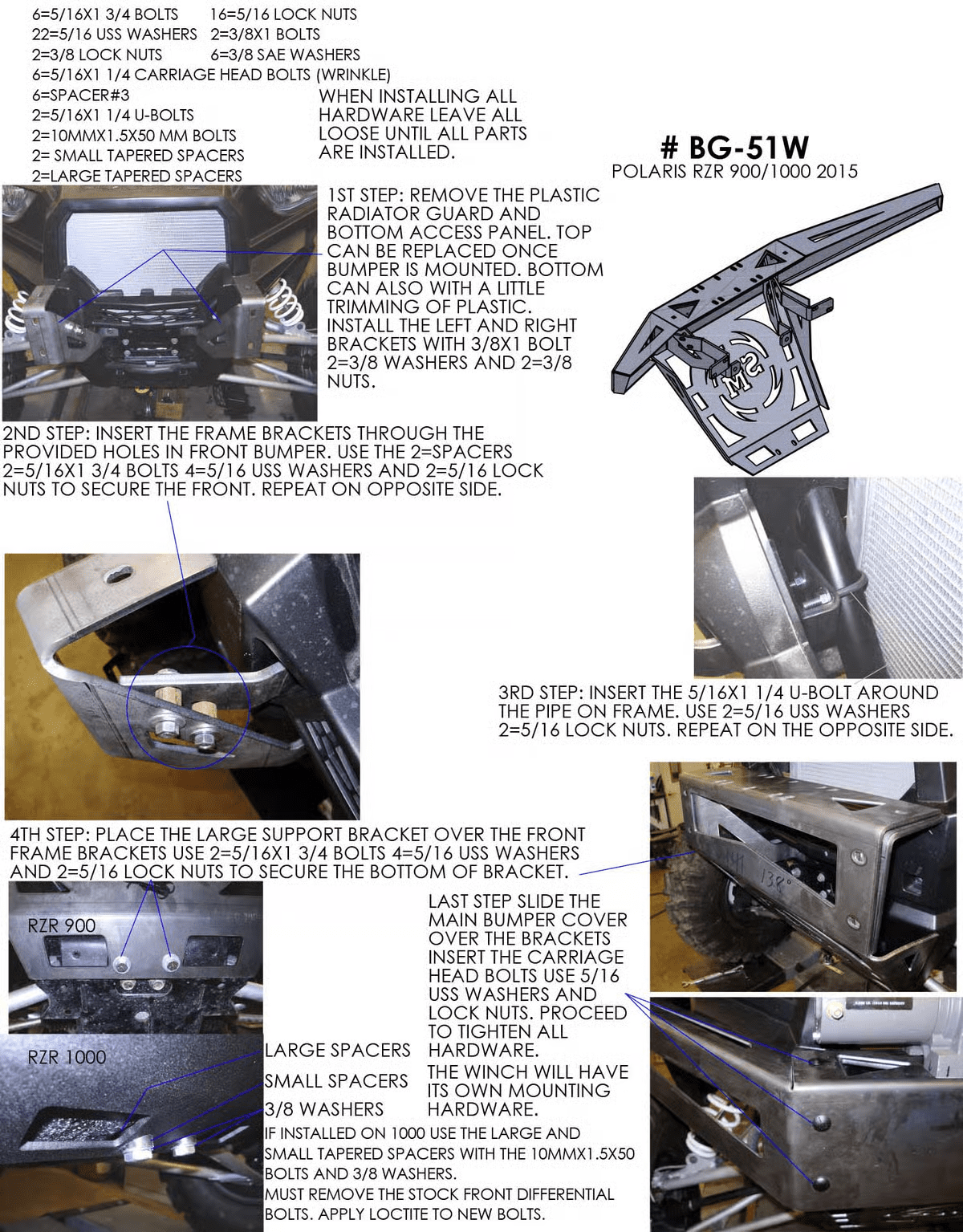 Strong Made | Polaris RZR 900 | 1000 | 2015-2019 | Winch Series Front ...