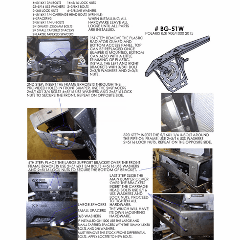 Strong Made | Polaris RZR 900 | 1000 | 2015-2019 | Winch Series Front ...