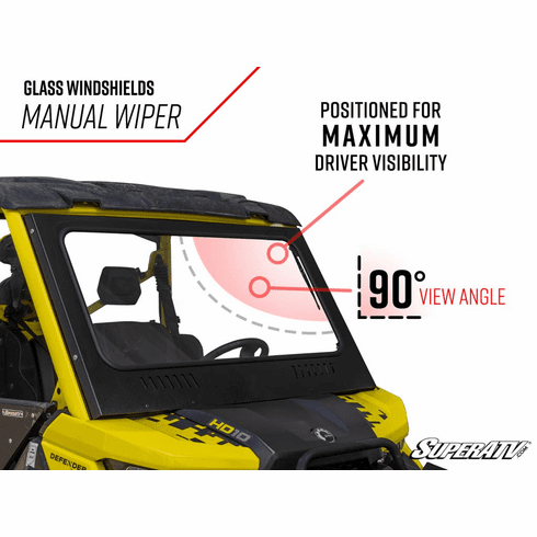Super ATV Glass Windshield for Can-Am Defender