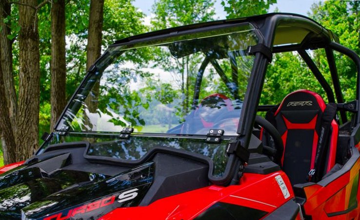 Super ATV Scratch Resistant Flip Down Windshield for Polaris RZR XP ...