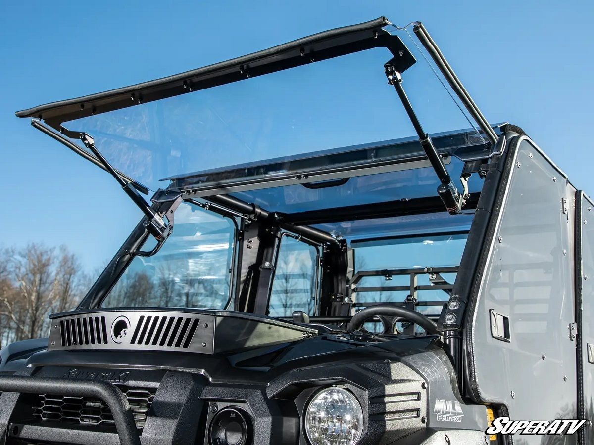 SuperATV MaxDrive Power Flip Windshield for Kawasaki Mule Pro FX | FX-T ...
