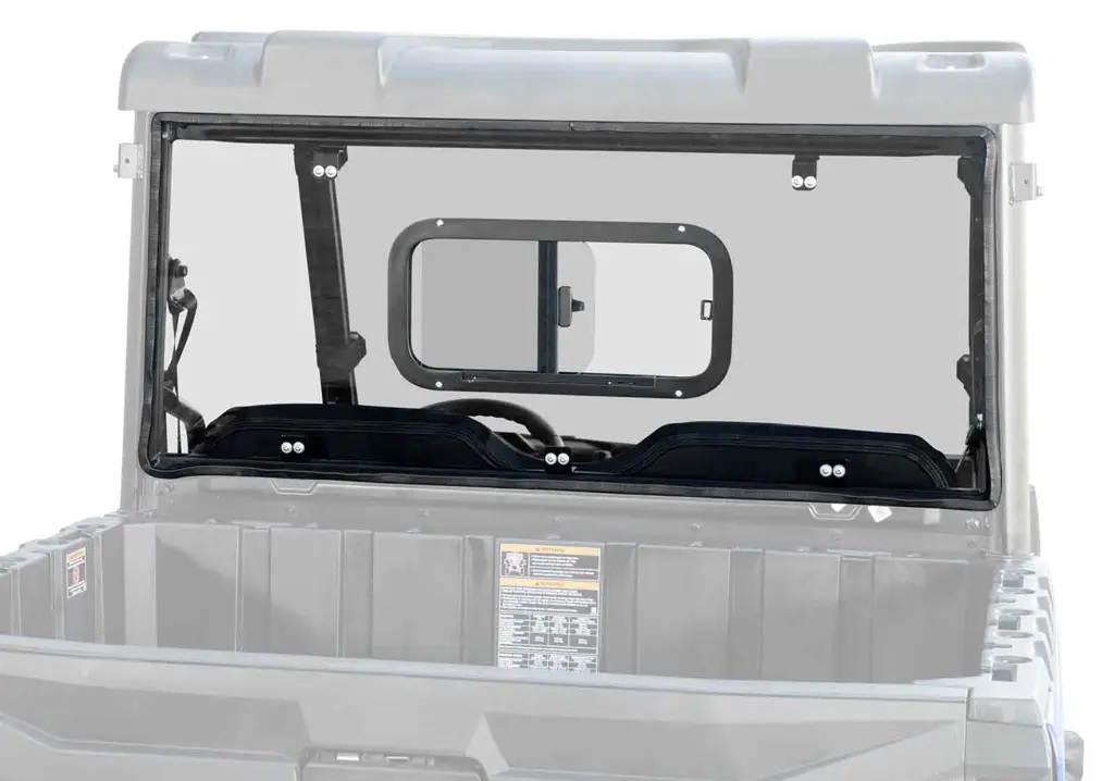 SuperATV Rear Windshield with Rear Sliding Window for 2015+ Polaris ...
