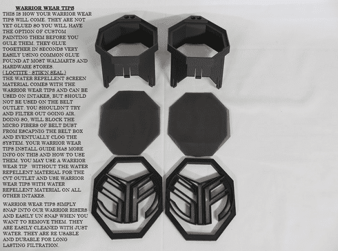 SYA Warrior Riser Snorkel kit for Yamaha Wolverine RMAX 2 1000 / RMAX 4 ...