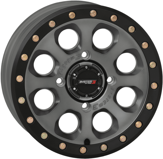 System 3 SB-7 Beadlock 15" UTV Wheel - Matte Black | Matte Titanium ...