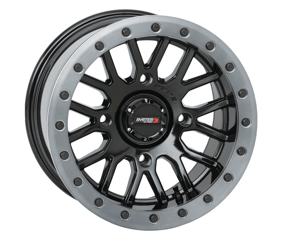 System 3 | SB-9 Gloss Black BeadLock UTV Wheel - 15"