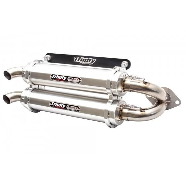 Trinity Racing Polaris RZR XP 1000 Slip-On Exhaust (Brushed)