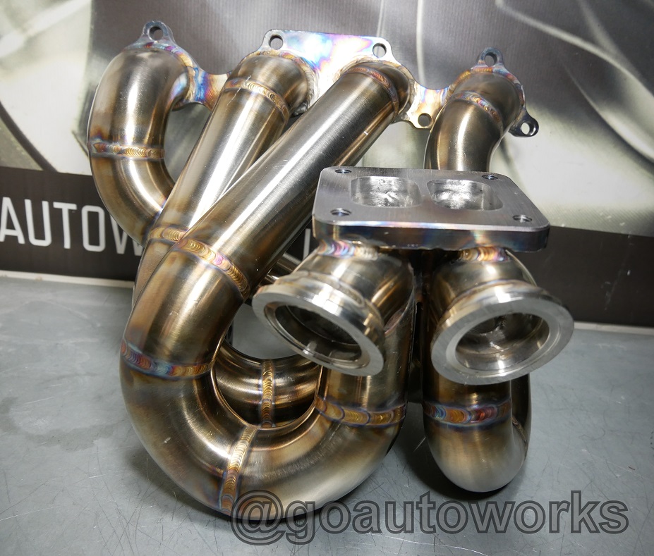 GO-AUTOWORKS Divided/ Twin Scroll Turbo Manifold T3 T4 B16 B18 B20 D16 ...