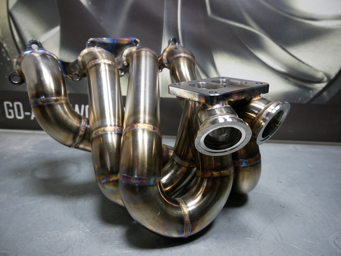 GO-AUTOWORKS Divided/ Twin Scroll Turbo Manifold T3 T4 B16 B18 B20 D16 ...