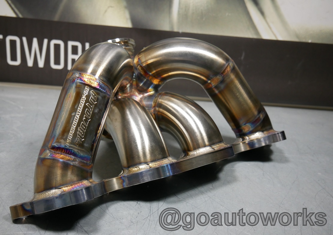 GO-AUTOWORKS Mini Ram T3 Turbo Manifold Civic Integra D16 B16 B18 B20 ...