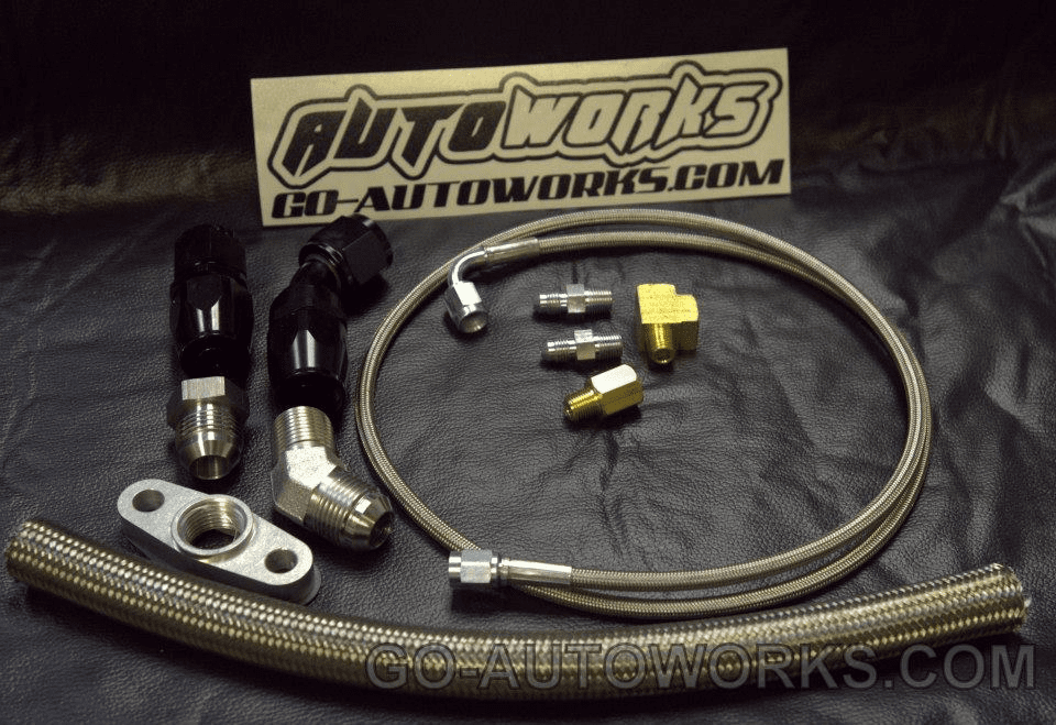 GO-AUTOWORKS Turbo Oil Line Kits, Fittings and Oiling!!