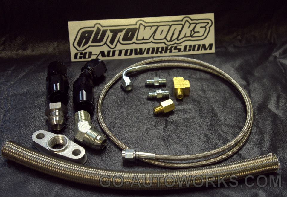 GO-AUTOWORKS Pro Turbo Oil Line Kits T3 T3/T4 T25 15G T28