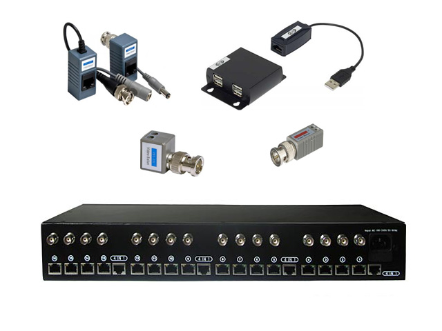 Baluns, Extenders, Hubs, Transmitters and Receivers, Video Compressors, UTP