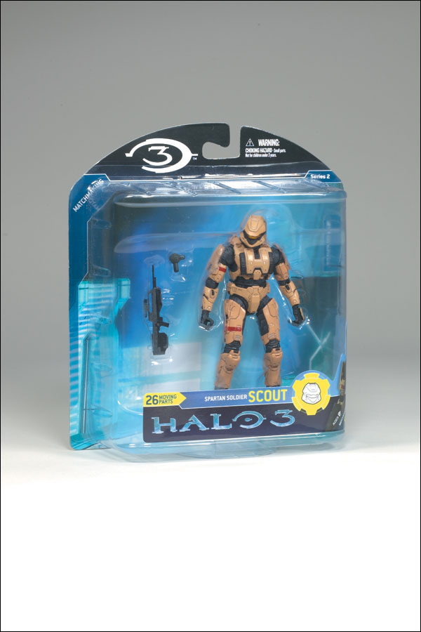 Halo 3 Series 2 Tan Spartan Soldier Scout Action Figure