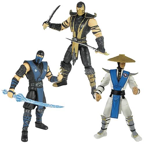 Mortal Kombat Video Game MK9 3 Action Figures Toys SET Jazwwares