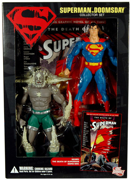 Death of Superman Figure Boxed set with Superman Doomsday & Graphic Novel by DC DIRECT Toys