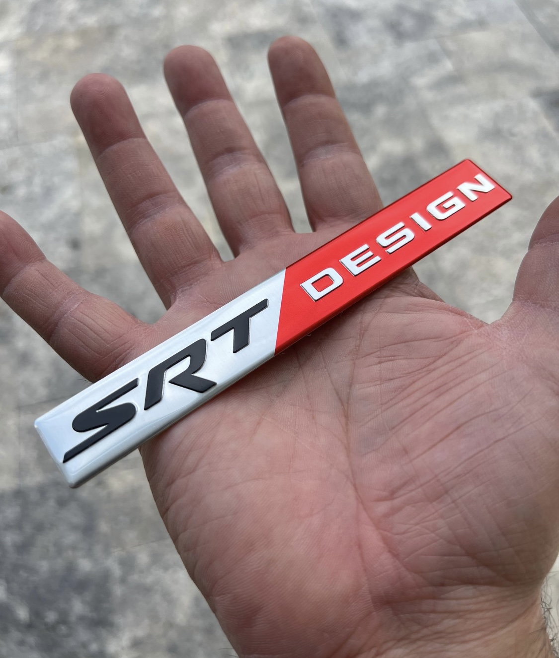 Dodge SRT DESIGN Aluminum Badge Emblems Pair