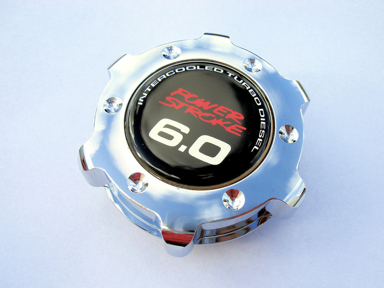 Ford 6.0L Powerstroke Diesel Chrome Billet Oil Cap