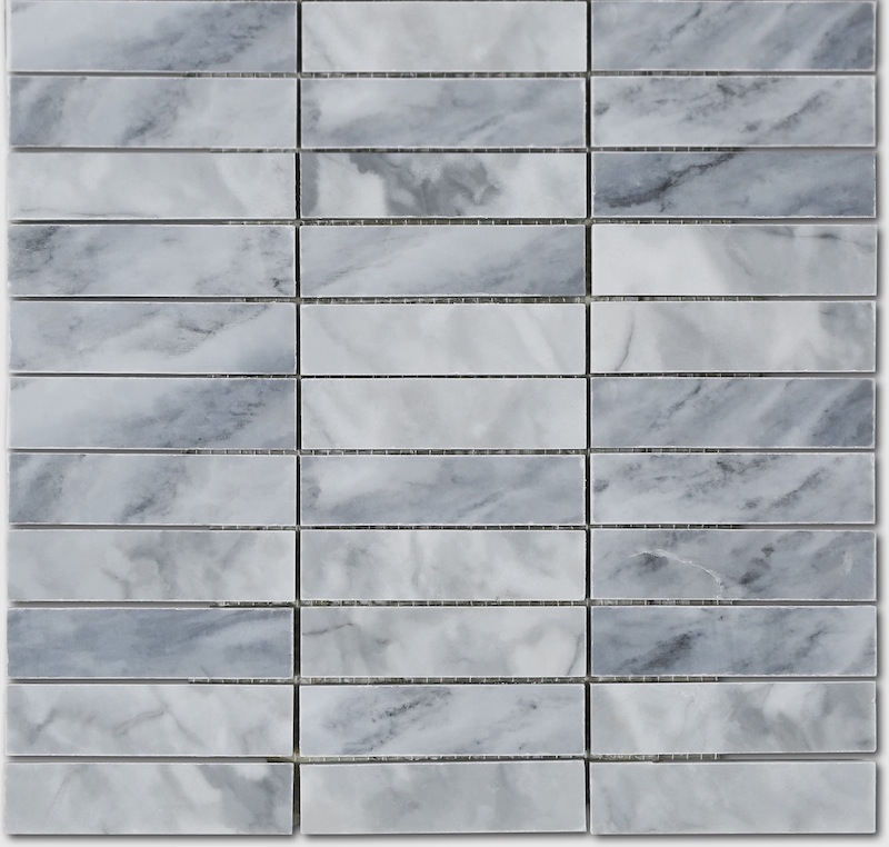 Bardiglio Gray 1x4" Stacked Mosaic Honed Tile
