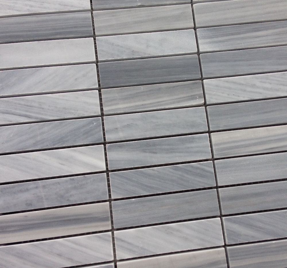 Bardiglio Gray 1x4" Stacked Mosaic Honed Tile