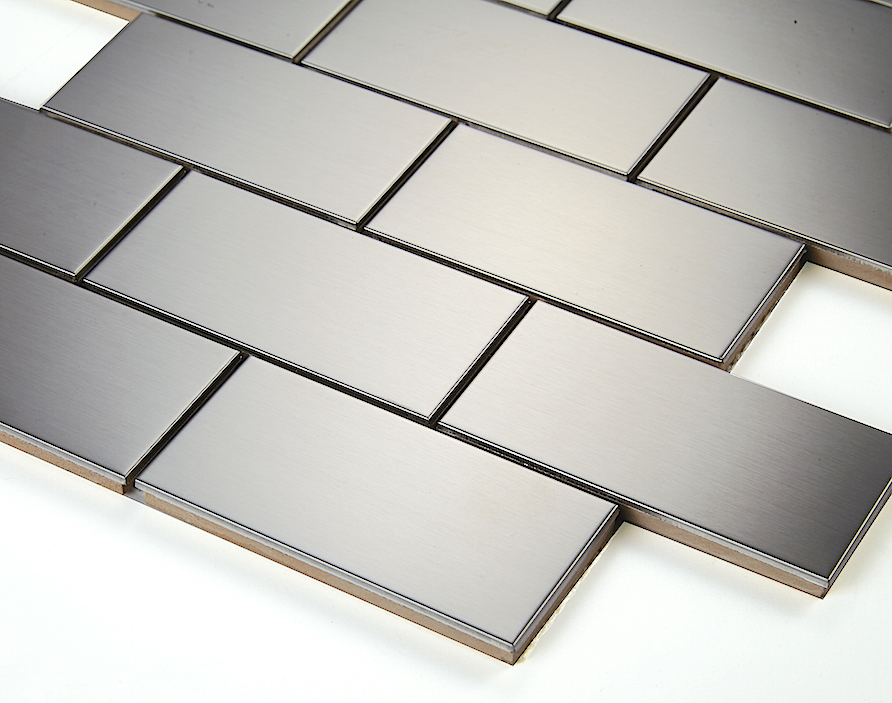 2x4" Subway Metal Mosaic Stainless Steel Tile