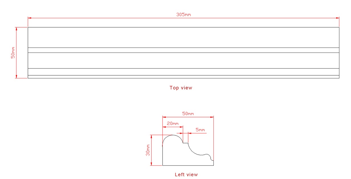 $24.50 Calacatta Gold Chair Rail Honed
