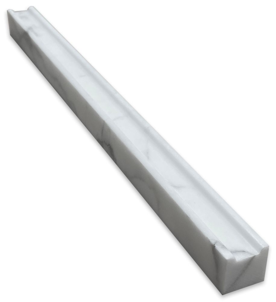 Calacatta Gold Honed Marble Groove Square Edge Pencil