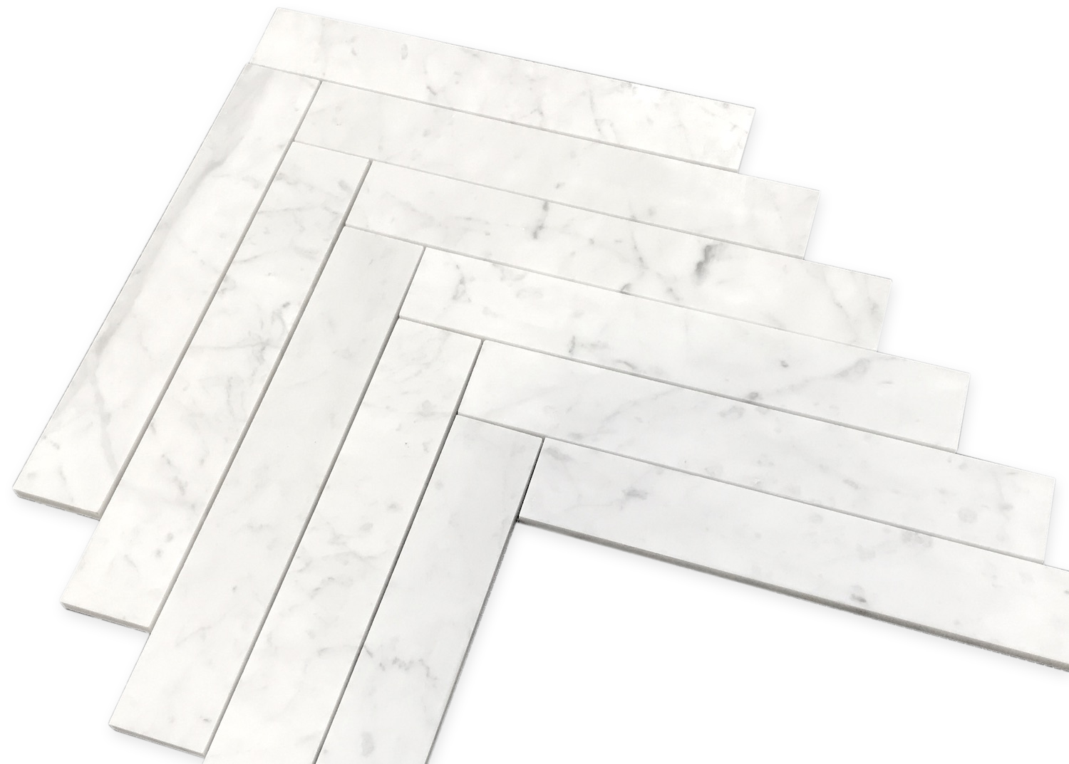 Carrara Bianco 2x12" Mesh Mosaic Honed Marble Floor Wall Tile