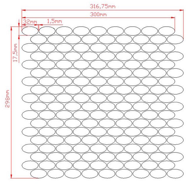 Carrara Bianco Ellipse Oval Ellipse Mosaic Tile Polished Marble Mosaic