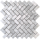 Carrara (Carrera) Bianco Honed 1x2 Herringbone Mosaic Tile