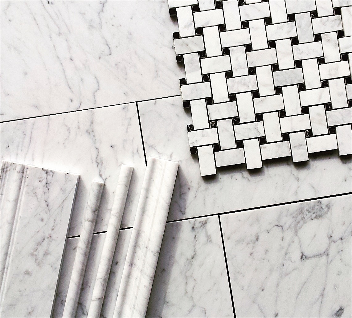 $8.95SF Carrara Bianco Polished 8x16 Subway Marble Tile