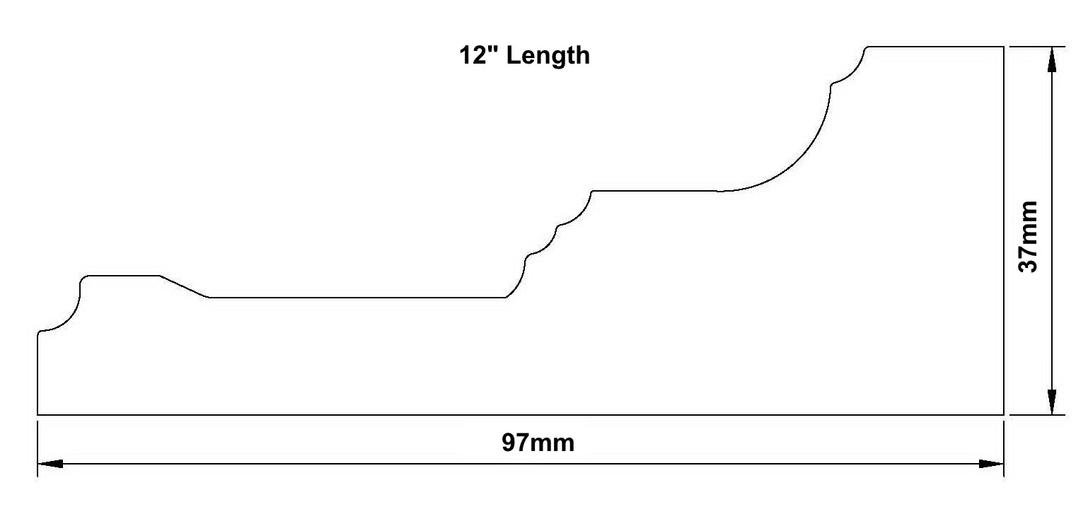 Carrara Bianco Polished Large Cap Crown (Square Edge) Marble Trim