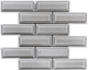 Dove Gray 2x6 Beveled Crackle Finished Mesh Mosaic