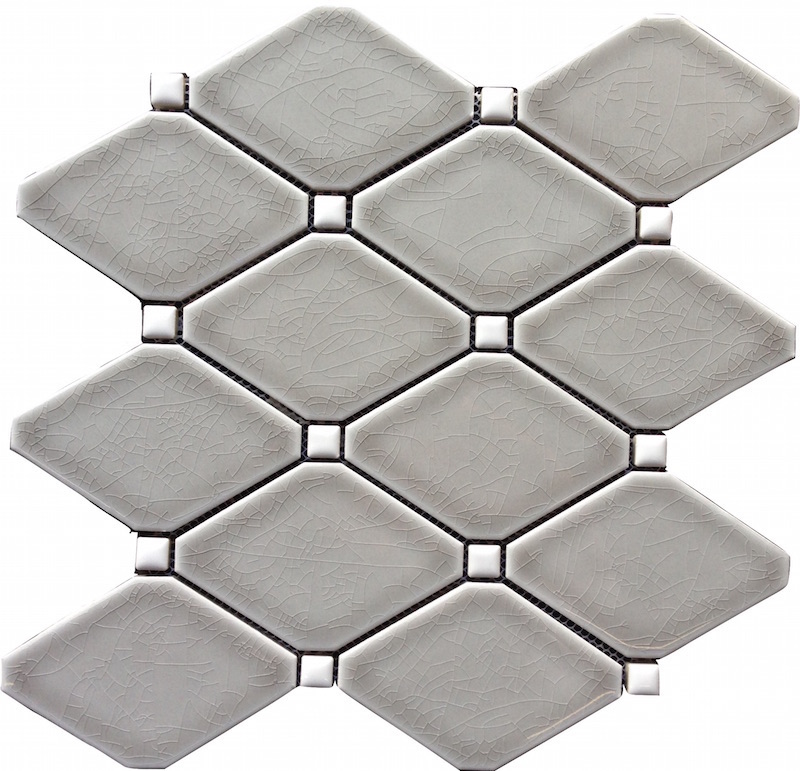Dove Gray Diamond Glazed Premium Mosaic Tile