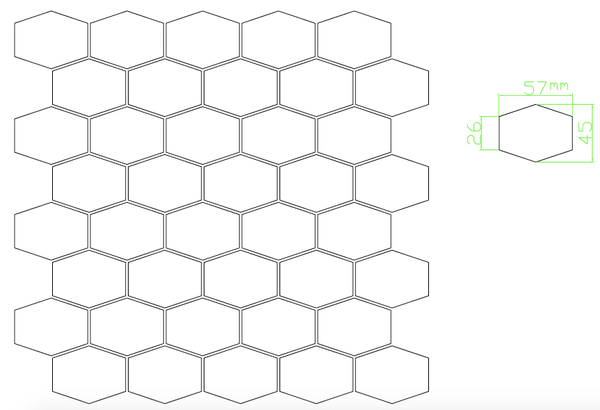 Elongated Carrara Bianco Polished Hexagon Marble Mosaic Tile