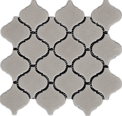 Fog Arabesque $5.95 Lantern Crackle Ceramic Mesh Mounted Mosaic Tile