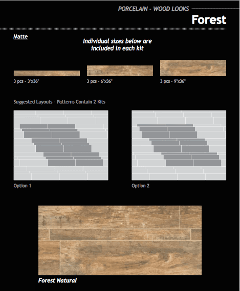 Forest Natural Multi Width Porcelain Wood Look Floor and Wall Tile