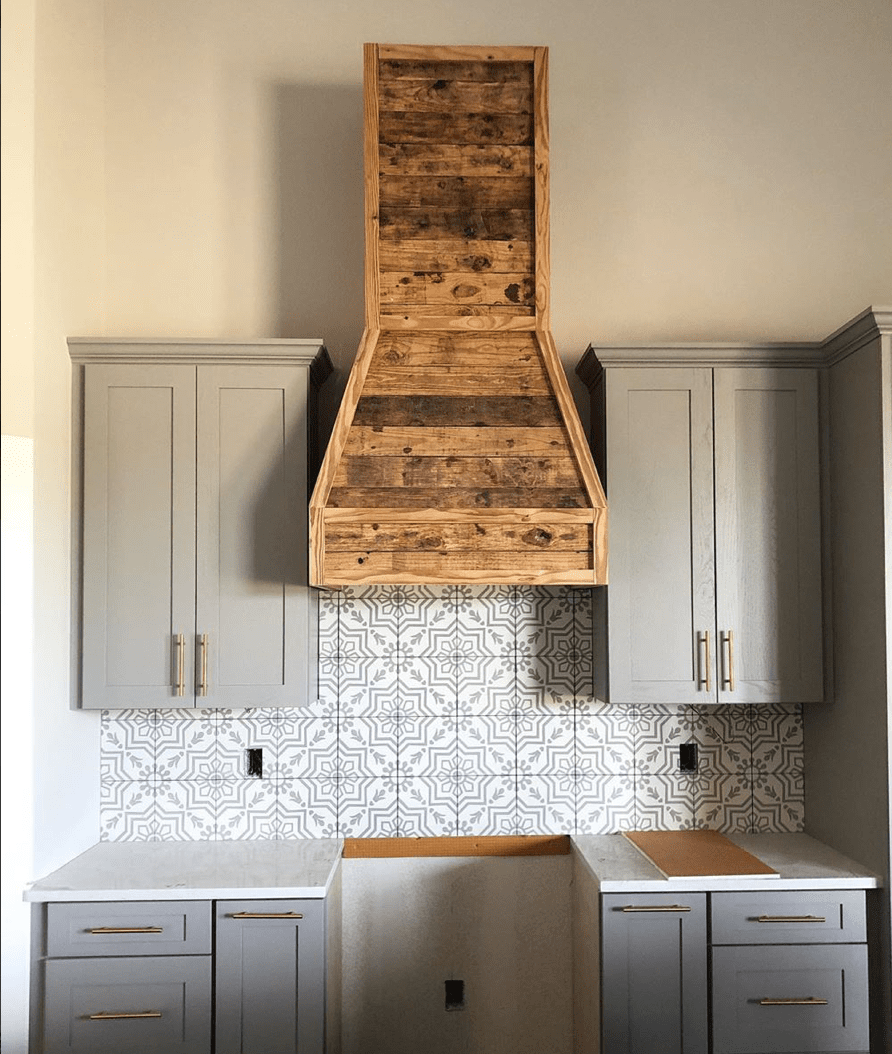 Handmade Encaustic Cement Tiles Aztec Gray on White