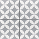 Handmade Encaustic Cement Tiles Circles White on Gray