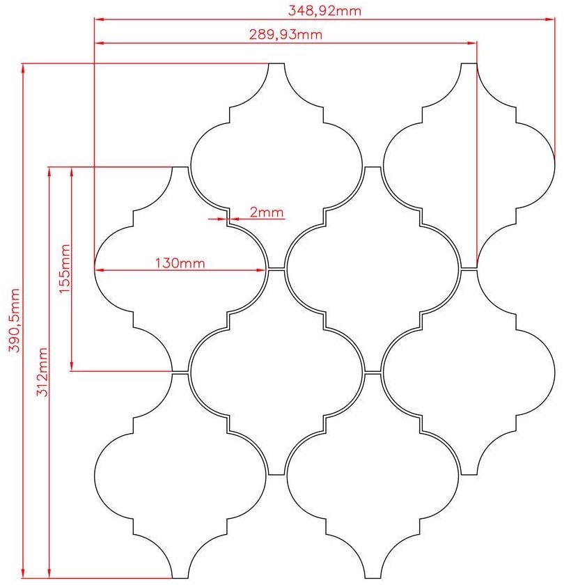 Large Arabesque Matte Whisper White Finish Floor Wall Mesh Mosaic Tile